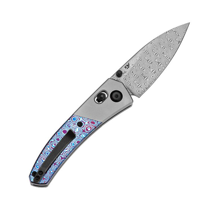 Kansept Dako - Damascus Blade - Titanium - Timascus – Orbital Knives